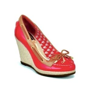 Milly | Shoes | Milly X Top Slider Patent Leather Wedge Loafers | Poshmark